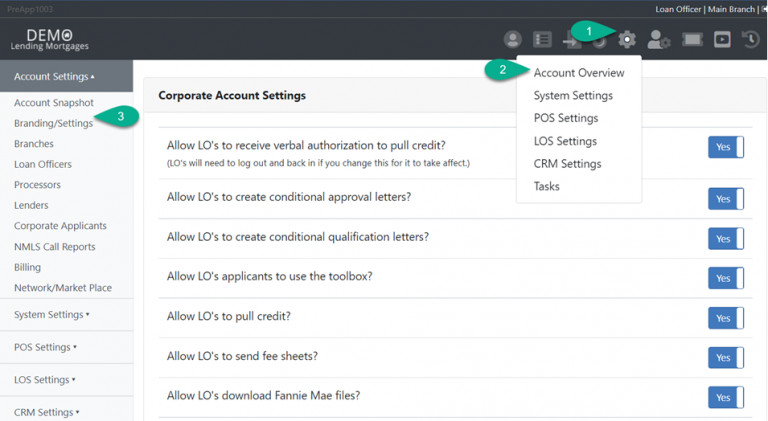 Account Setup » PreApp 1003